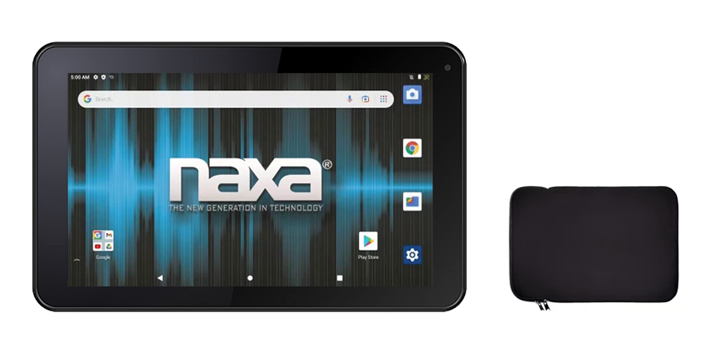Naxa Electronics NID-7022 Android 11 Tablet with 7” HD TN Screen and Pouch 1.6 GHz Quad Core Processor, 2GB Ram, 16GB Storage, Front and Rear Cameras, Speaker and Microphone, Black
