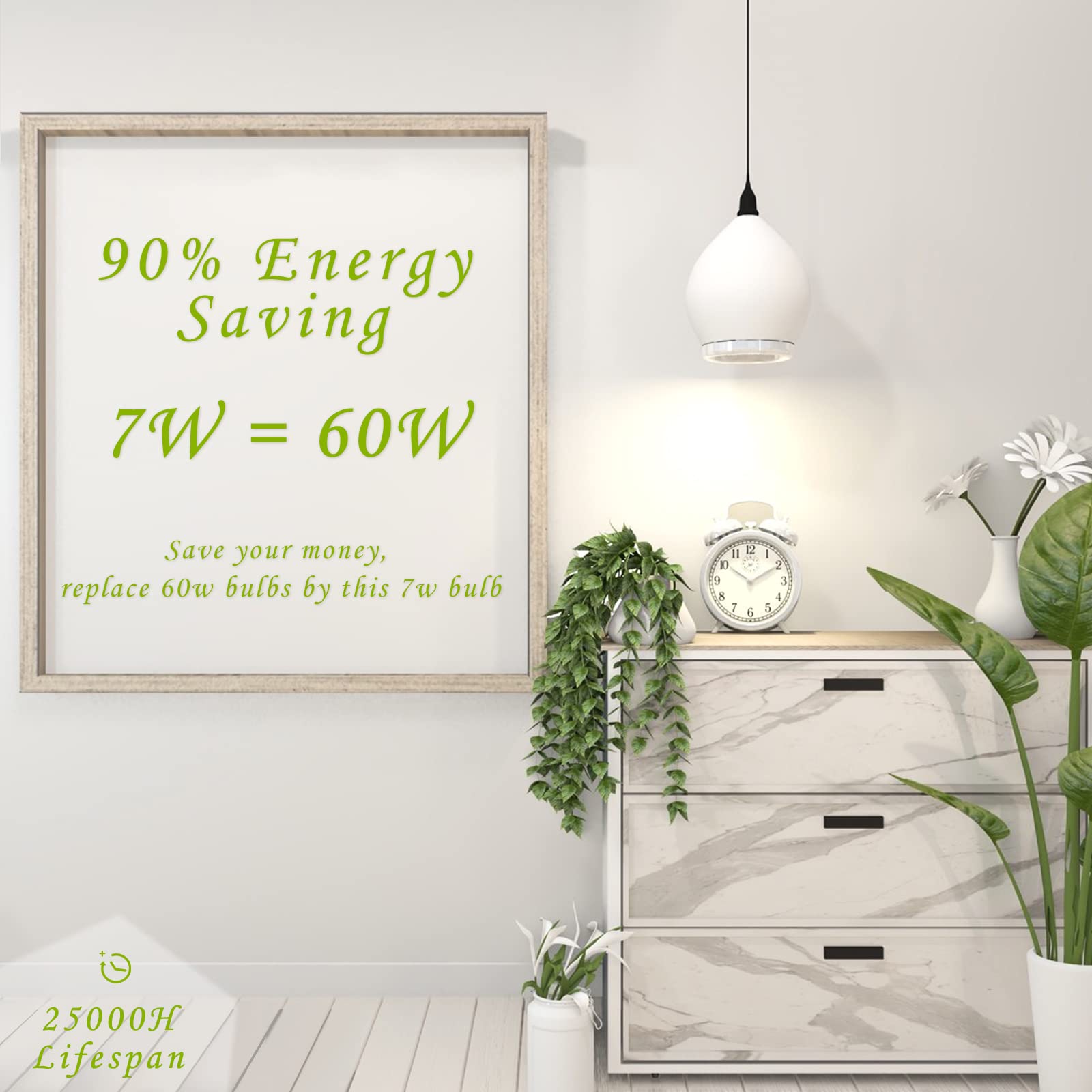 KOOHORO Vintage LED Light Bulbs,60 Watt Equivalent,Efficient 7W,Dimmable,ST58/ST19 Antique Light Bulbs,Daylight 5000K,LED Bulbs with CRI 90+,High Brightness 850LM,E26 Medium Base,Pack of 6
