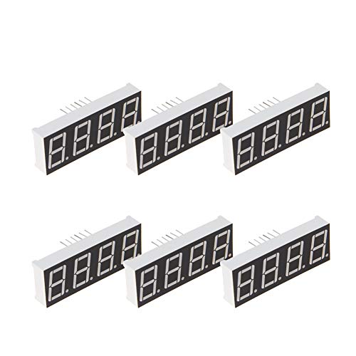 Othmro 6Pcs Common Anode LED Display Digital Tube 4 Bit 7 Segment Black 14Pin with a Good Uniform Light Output