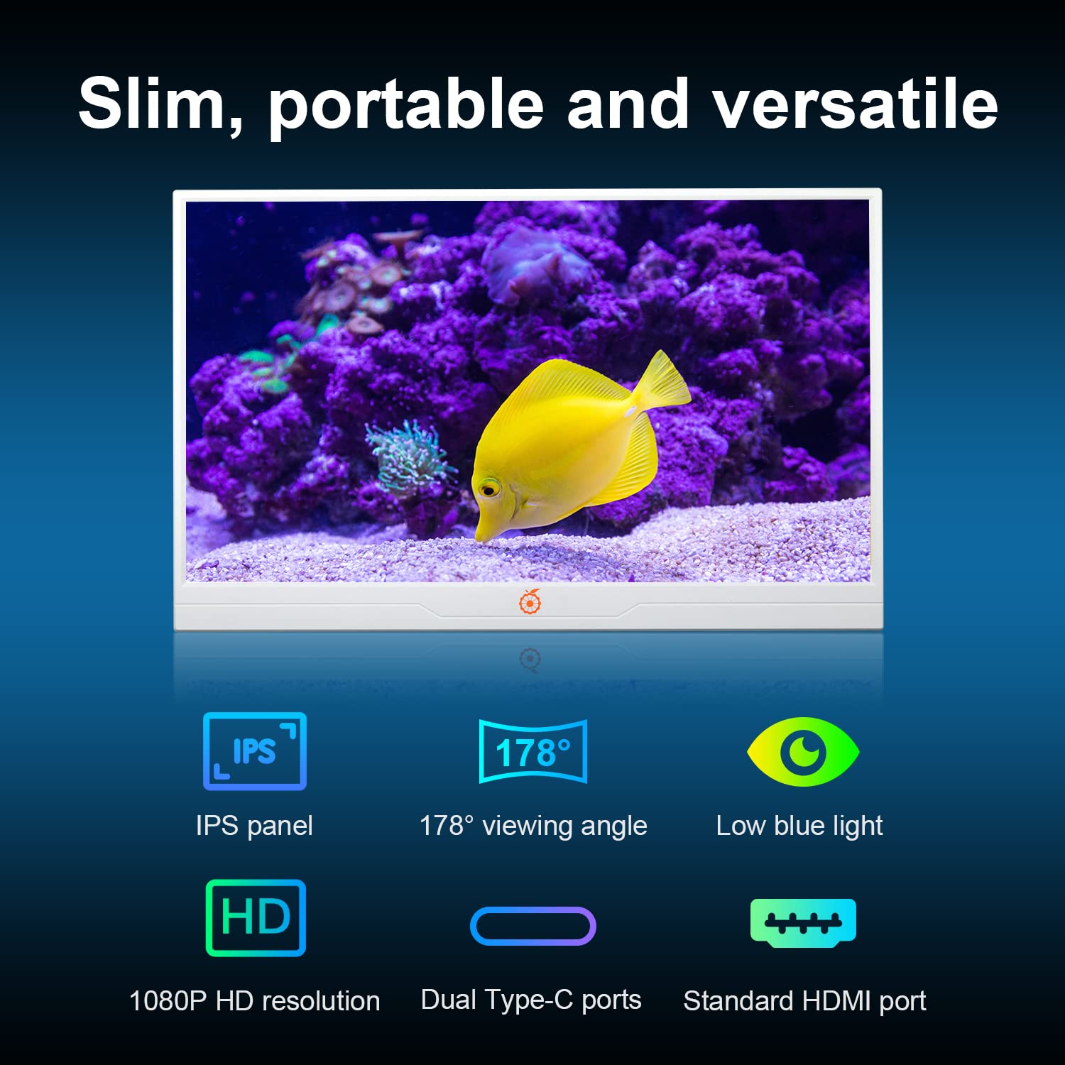 Orange Pi 14 Inch Portable Monitor, 1080P HD Resolution Dual Speakers Multi-Functional Interface IPS LED Backlight Display Panel for Laptop PC Mac Phone Xbox Switch PS5 (14inch)