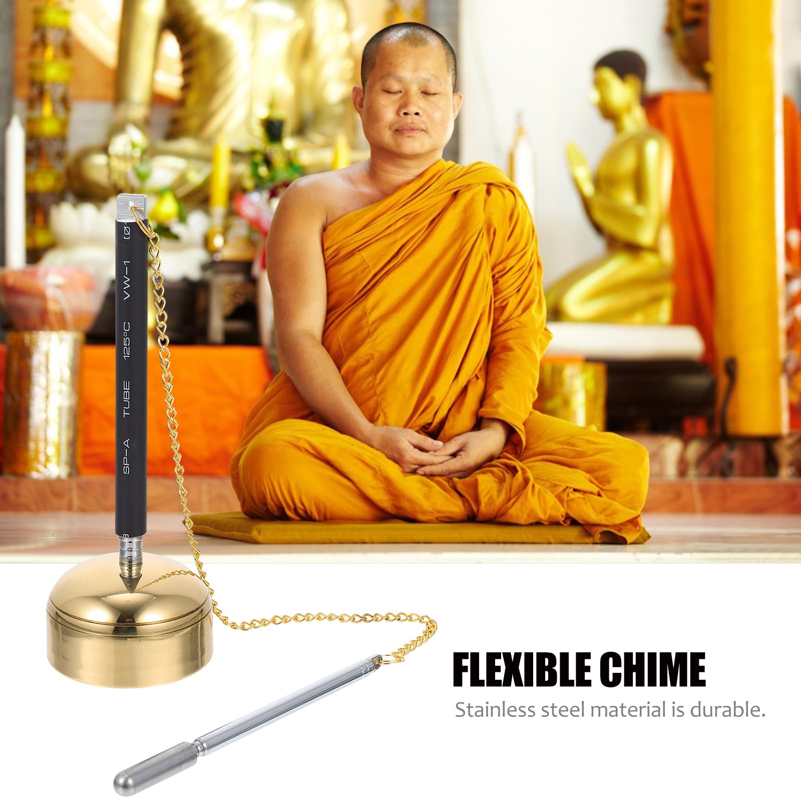 NOLITOY Tibetan Hand Bell Meditation Prayer Bells Buddhism Brass Bell Singing Scripture Implement Buddhist Supplies