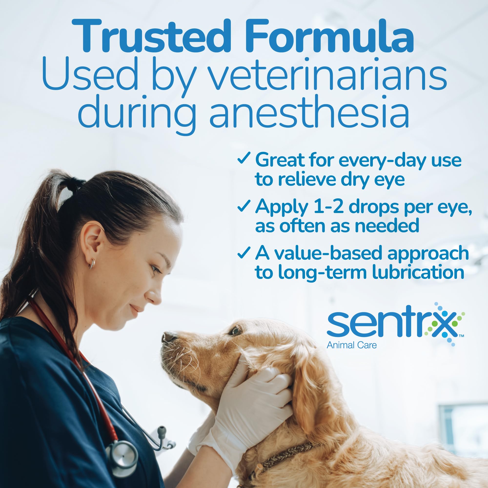 Sentrx Eye Lube Pro Plus + Hyaluron for Dogs, Cats, Horses, Dry Eye Relief, 20g, Pack of 6