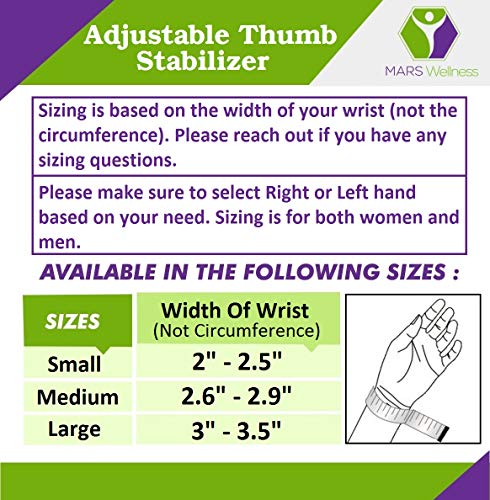 MARS WELLNESS CMC Joint Thumb Arthritis Brace - Restriction Thumb Support Brace Stabilizing Splint for Osteoarthritis and arthritis thumb splint - Medium - Right Hand