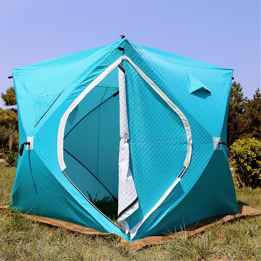 LMMDDP 3-4 People Winter Fishing Tent Thickened Winter Tent Cotton Ice Tent Windproof Automatic Tent Winter Fishing Camping