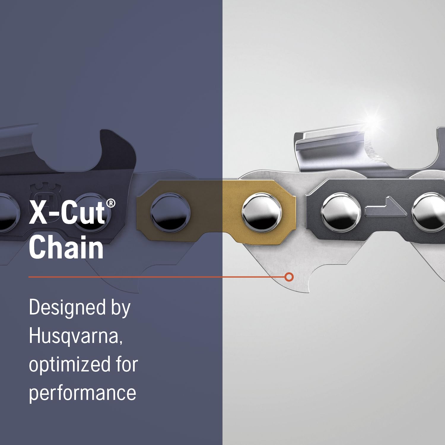 Husqvarna X-Cut S93G 12 Inch Chainsaw Chain, 3/8" Mini Pitch, 050" Gauge, 45 Drive Link Chainsaw Blade Replacement, Pre-Stretched and Low Kickback, Gray
