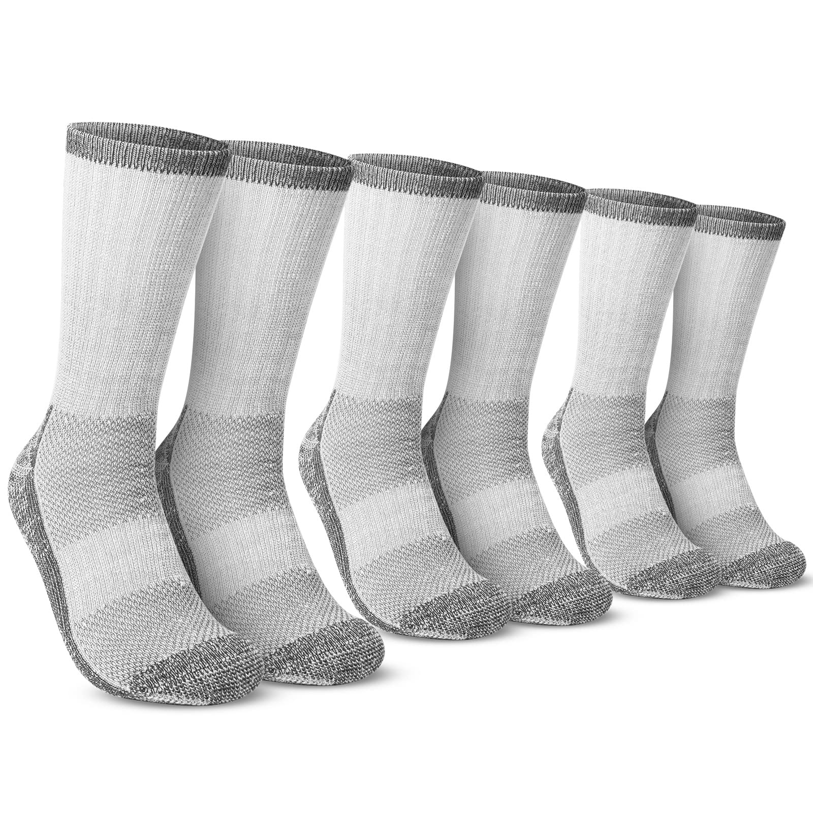 Jaryco Merino Wool Socks for Men & Women Thermal Warm Winter Boot Hiking Socks 3 Pair Black, M