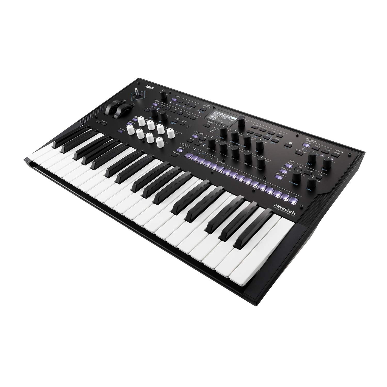 Korg Wavestate Wave Sequencing 37-Key Digital Synthesizer Bundle with Sustain Pedal, 1/4-Inch TRS Cables (2-Pack), and 4-Port USB 3.0 Hub (5 Items)