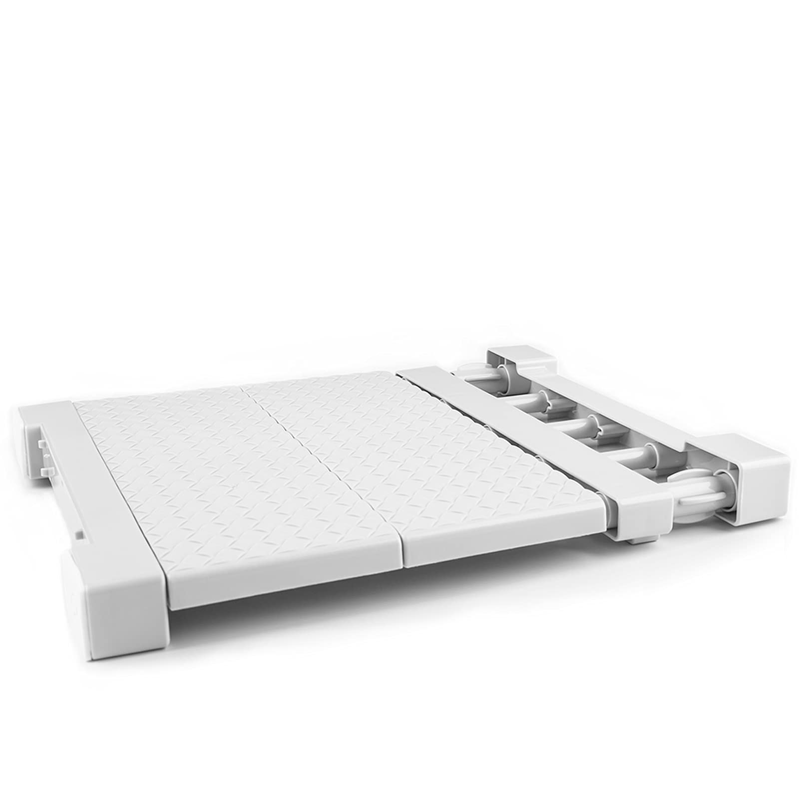Hiverst Width Adjustable Locker Shelf, Extends to Fit Your Locker, School Locker Accessories, Fits 12 to 16 inches Width Lockers (White)