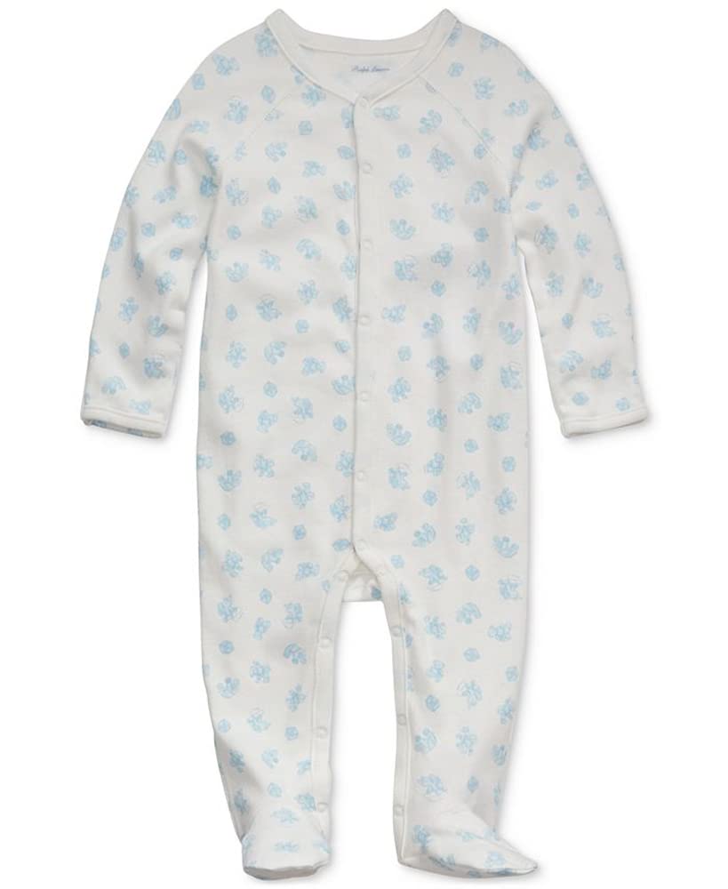 POLO RALPH LAUREN Baby Boys Bear Print Footed Cotton Coverall 3 Months