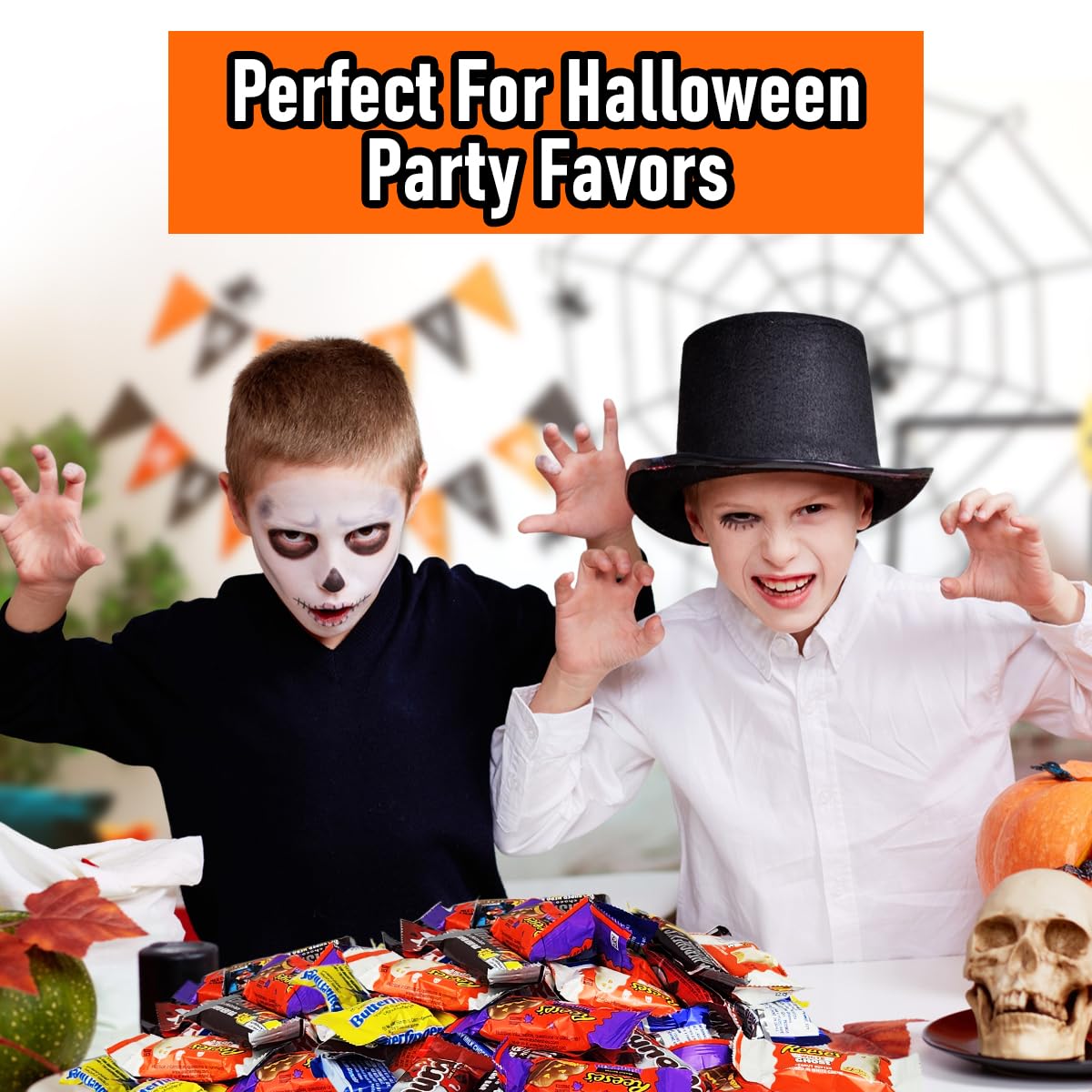Halloween Chocolate, assorted Halloween Candy Individually Wrapped: Variety Pack With Hershey's Bars, Reese'sPumpkins, Mounds, Reese'sGhosts And More, 5 Pound