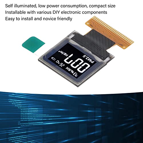 Organic Light Emitting Diode LCD Display, Bright Glass Construction 0.66in Clear White Displaying LCD Display Screen for Maintenance