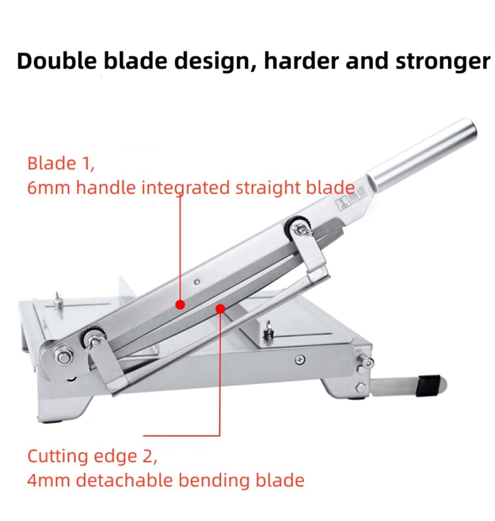 Manual Bone Meat Slicer Chopper Ribs Cutter Double Blade 13.5In Stainless Steel for Fish Chicken Beef Mutton Household Vegetable Food Slicer Slicing Machine