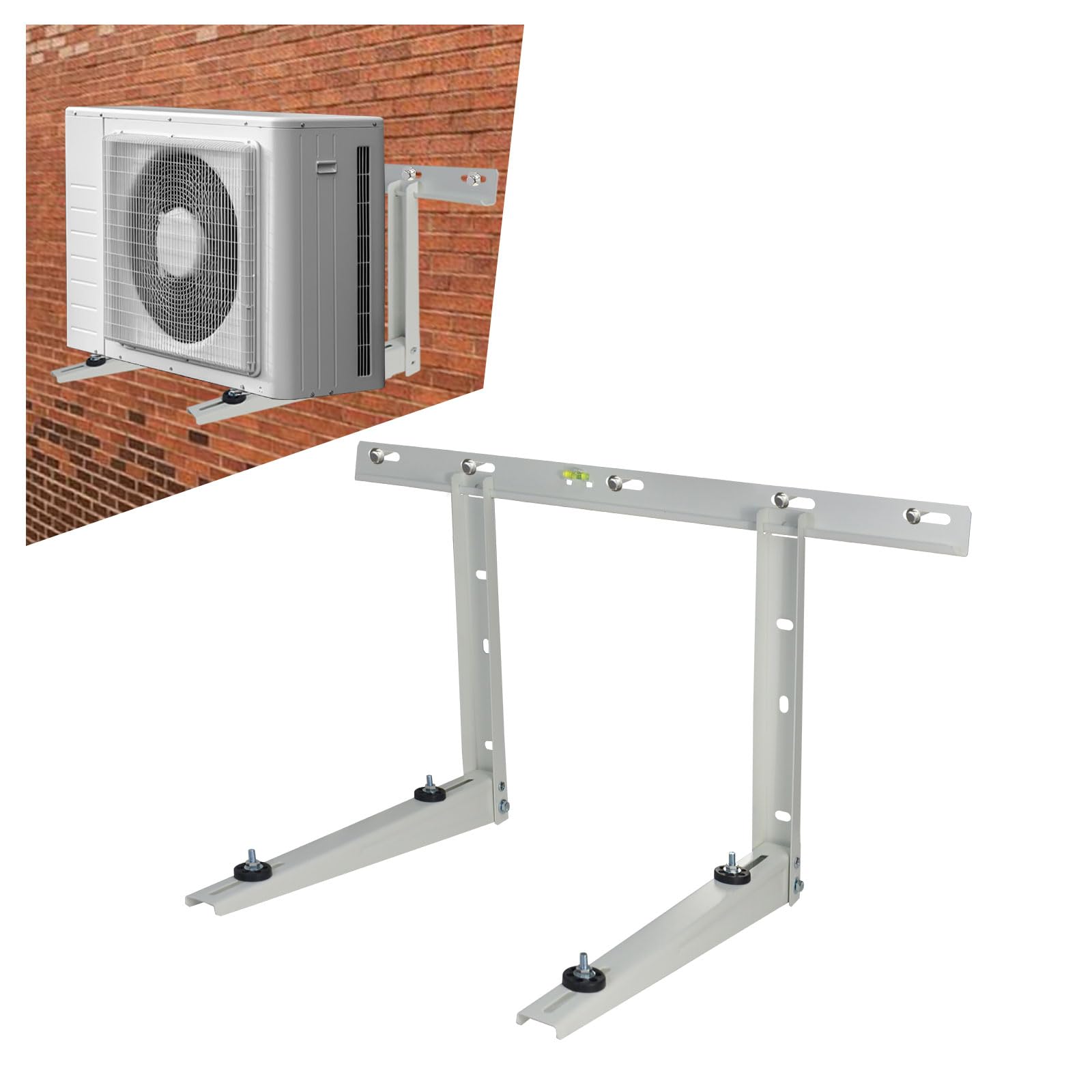 Qualward Mini Split Wall Mounting Bracket for Universal Ductless Air Conditioners, Heavy Duty Support Bracket for AC, Heat Pumps Compressors 7000-18000 BTU