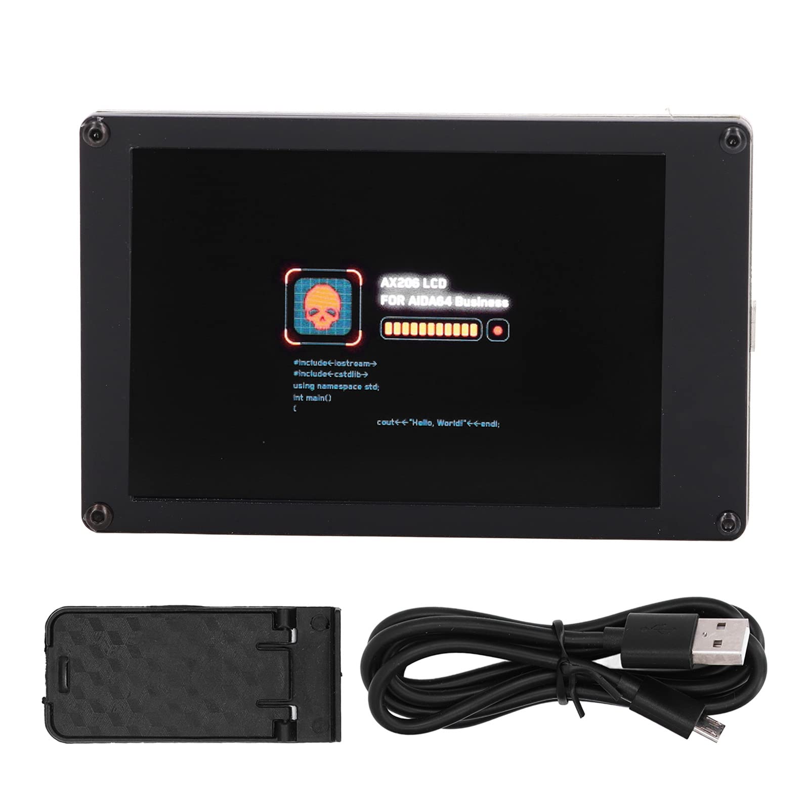 Mini Monitor, High Compatibility 3.5in IPS Monitor Portable PC Extended Monitor LCD Display Subscreen USB Connection, Compact Monitor Extender with Bracket for Raspberry PI USB AIDA64
