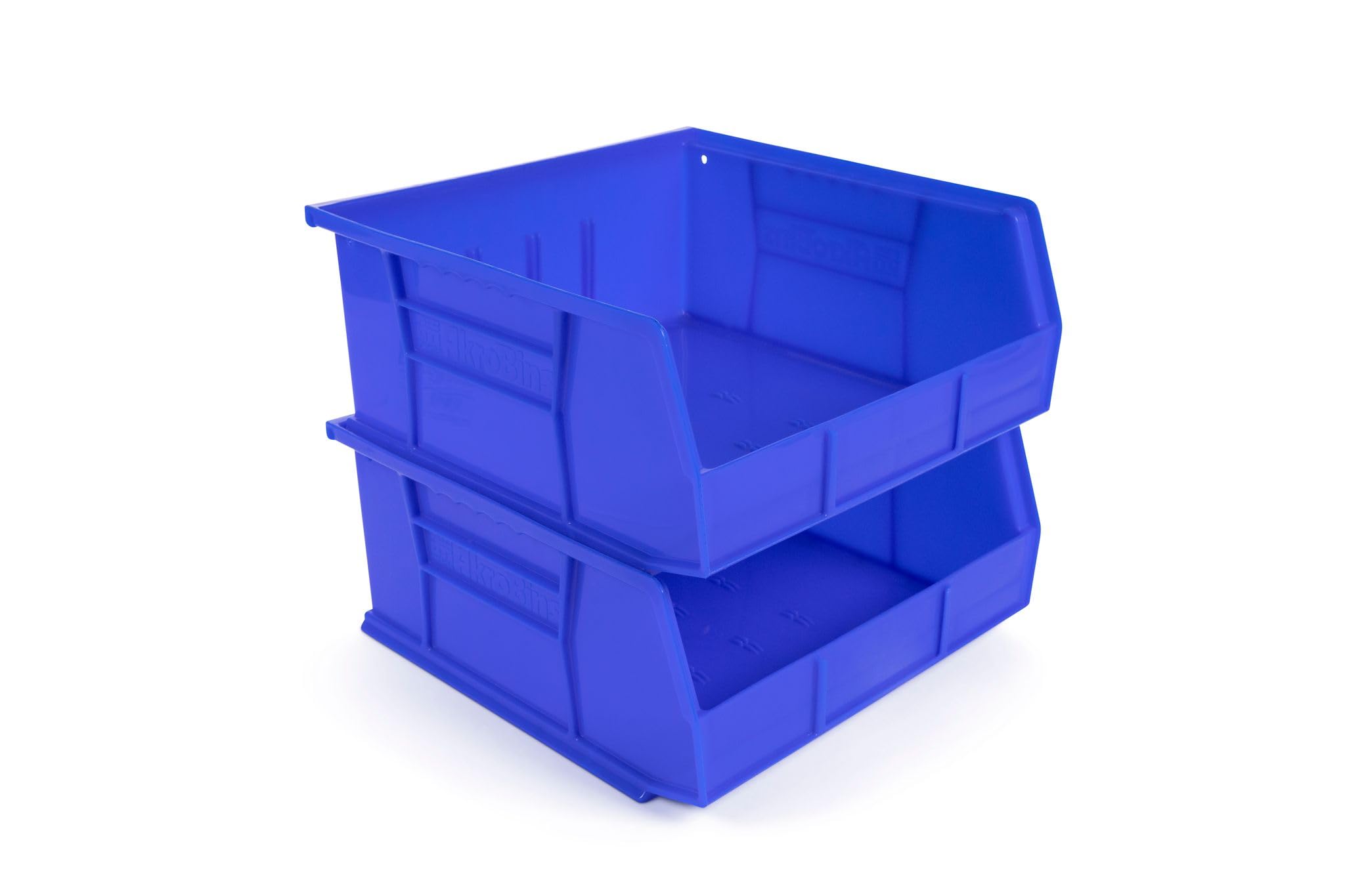 Hudson Exchange 11" x 11" x 5" Plastic Stackable Storage Bin and Hanging Container (Blue)