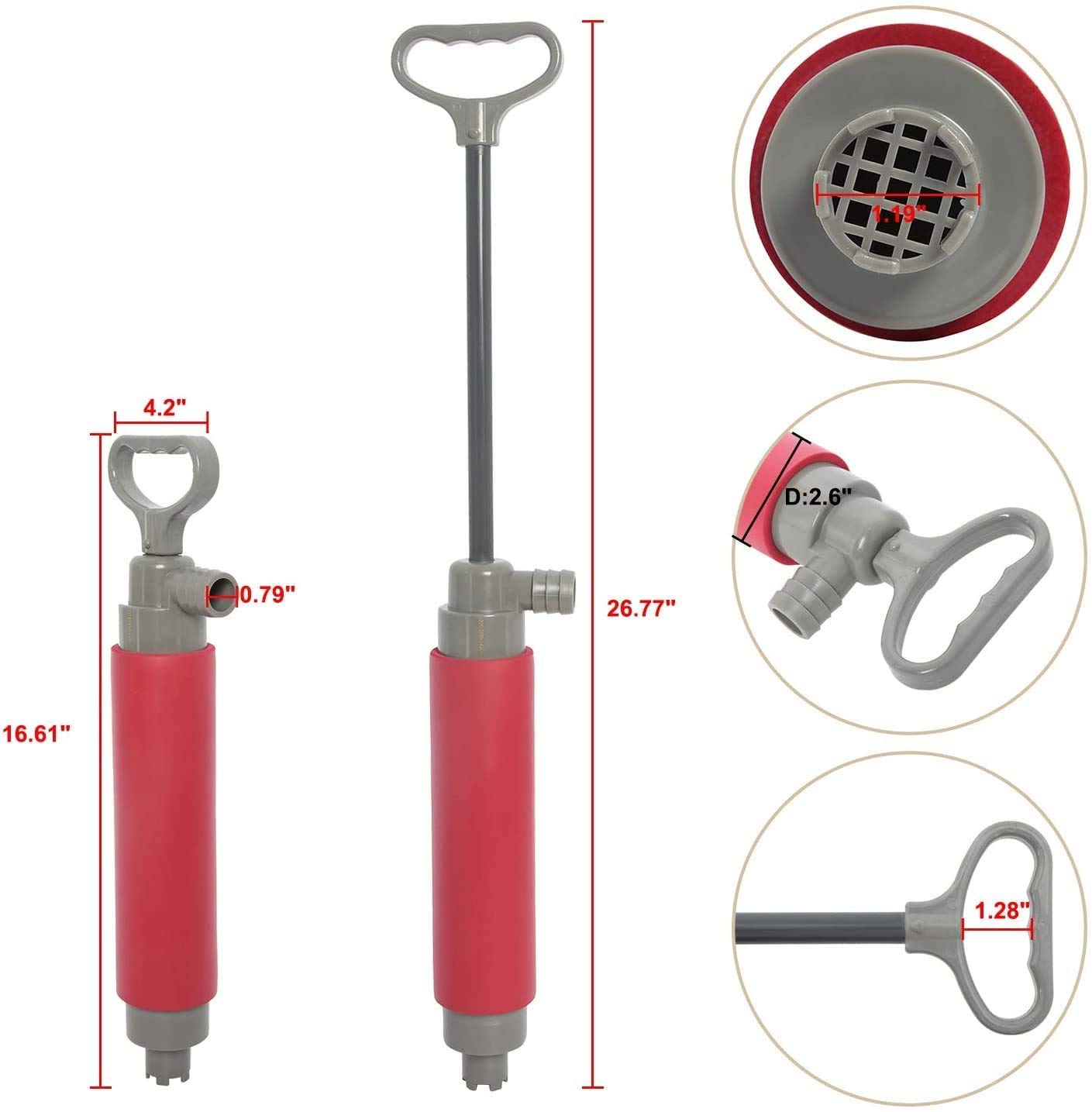HYDDNice Kayak Bilge Pump Hand Pump Kayak Pump Floating Manual Bilge Water Pump Kayak Canoe Accessories for Kayak Rescue
