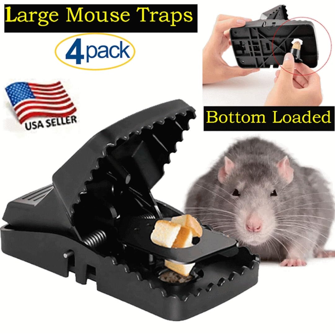SHAHZ Rat Traps β 4 Pc Larg Size Mouse Traps Pack for Indoor & Outdoor Use, Effective Rodent Control, Durable and Humane Design, Perfect for Mice and Rats, Reliable Solution for Home and Garden