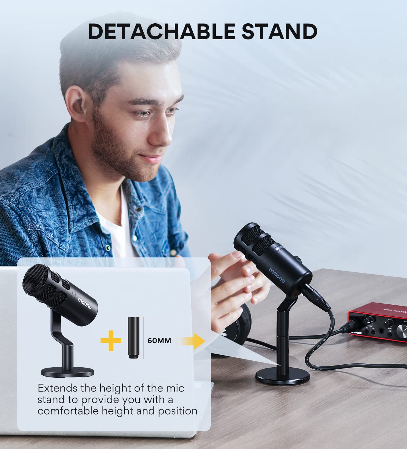 MAONO XLR Microphone, PM500 & PD100 Podcast Cardioid Studio Recording Mic for Streaming, Podcasting, Singing, Voice-Over, Vocal, Home-Studio, YouTube, Skype, Twitch