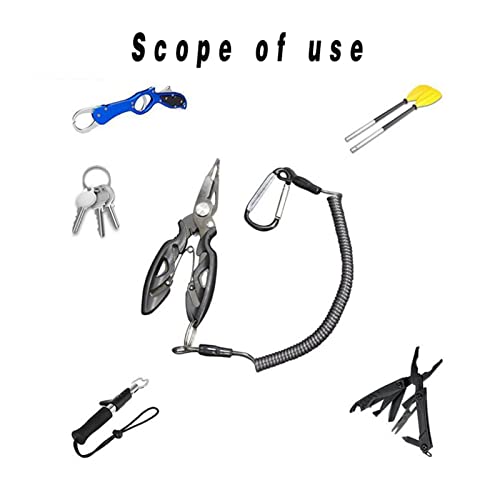 MEFESE 3pc Carabiner Anti-Lost Rope sub-Plier Control Fish Hang Buckle Rope 6 Color Strong Pull Lanyard