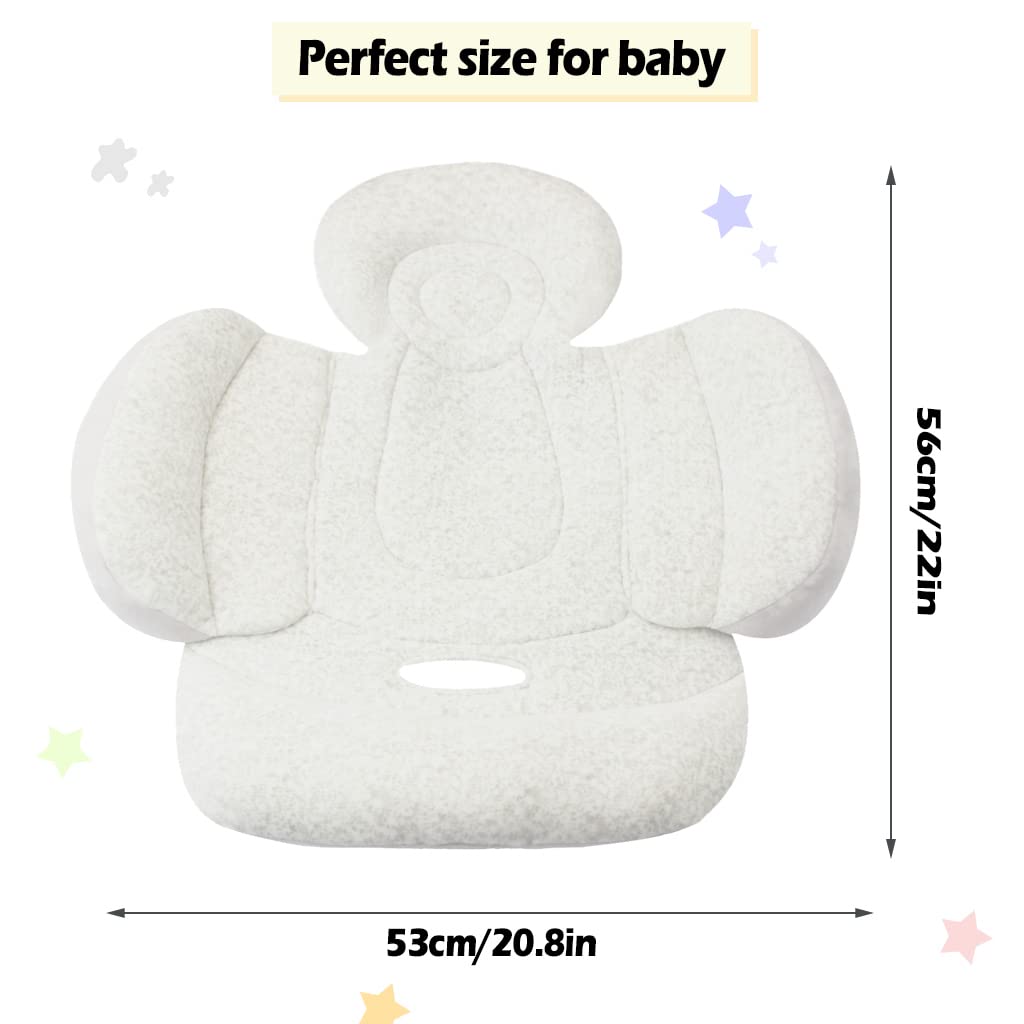 KAKIBLIN Baby Stroller Cushion, Soft Baby Stroller Liner Pram Head and Body Support Pillow Washable Baby Stroller Padding Head Support Cushion for Newborn, Pink