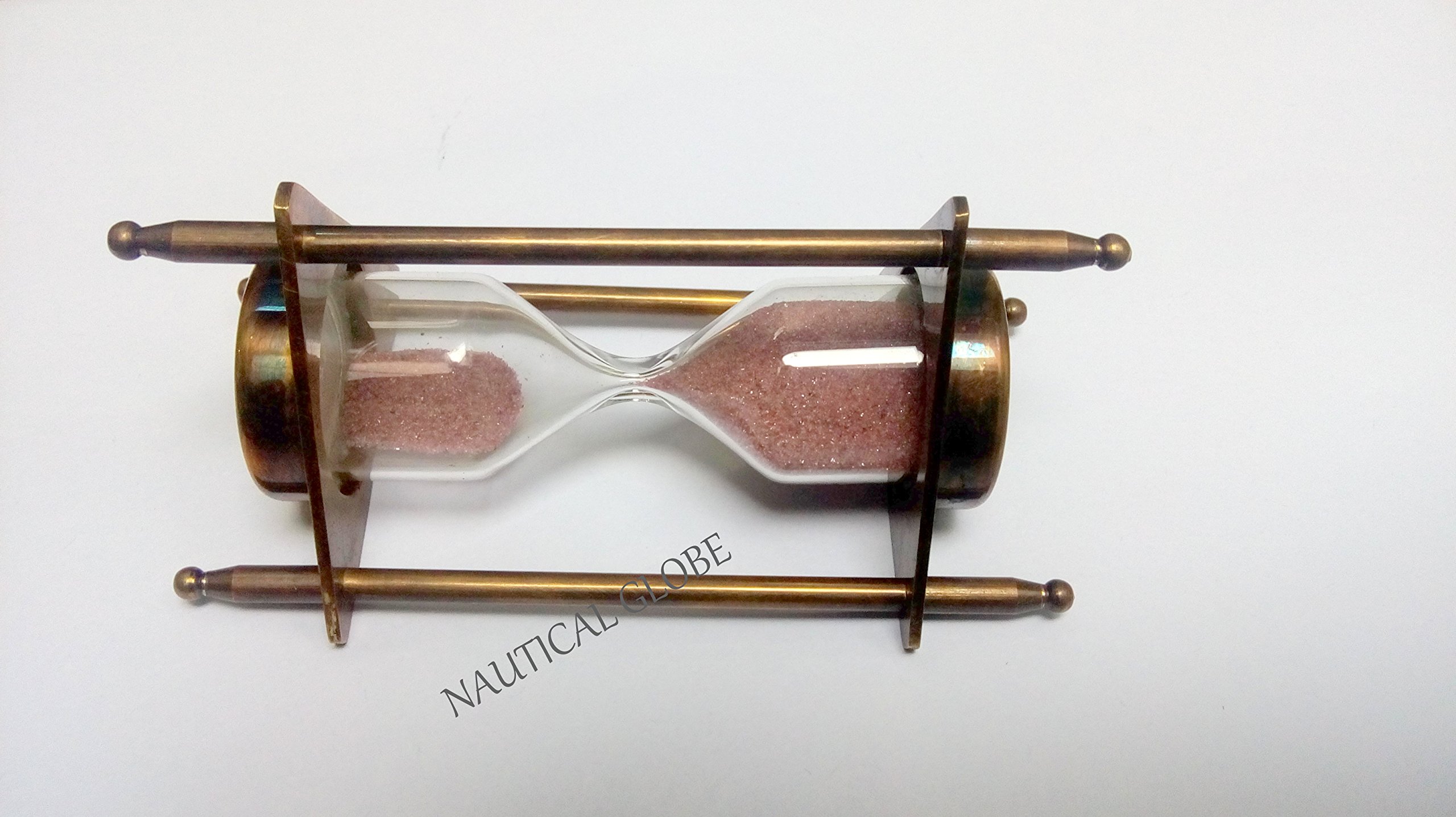 MERIDIAN NAUTICALS Brass Sand Timer Nautical Antique Vintage Item Replica Hour Glass Maritime Item
