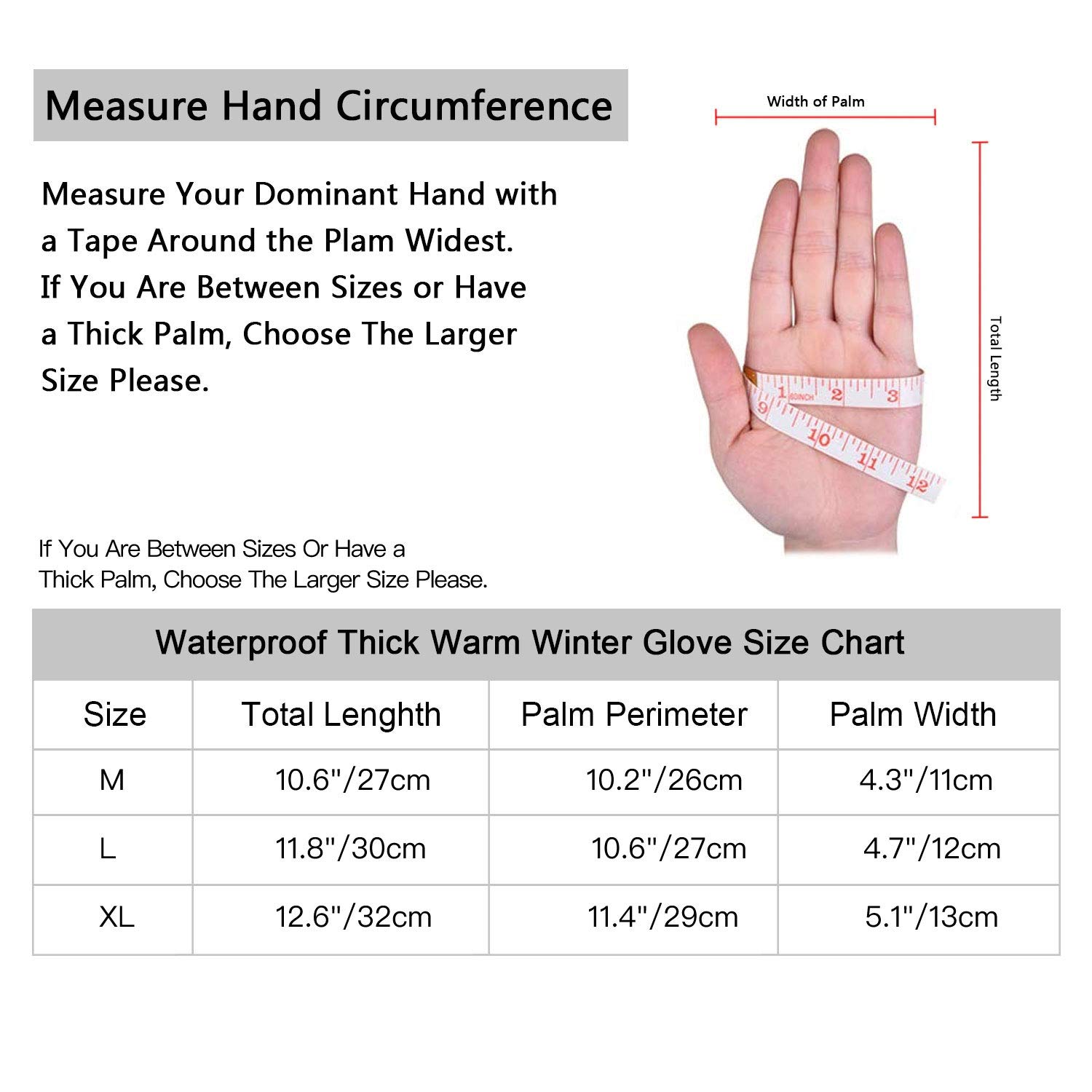 Jeniulet -30℉ Winter Gloves 100% Waterproof Windproof Touch Screen Super Warm Gloves for Men