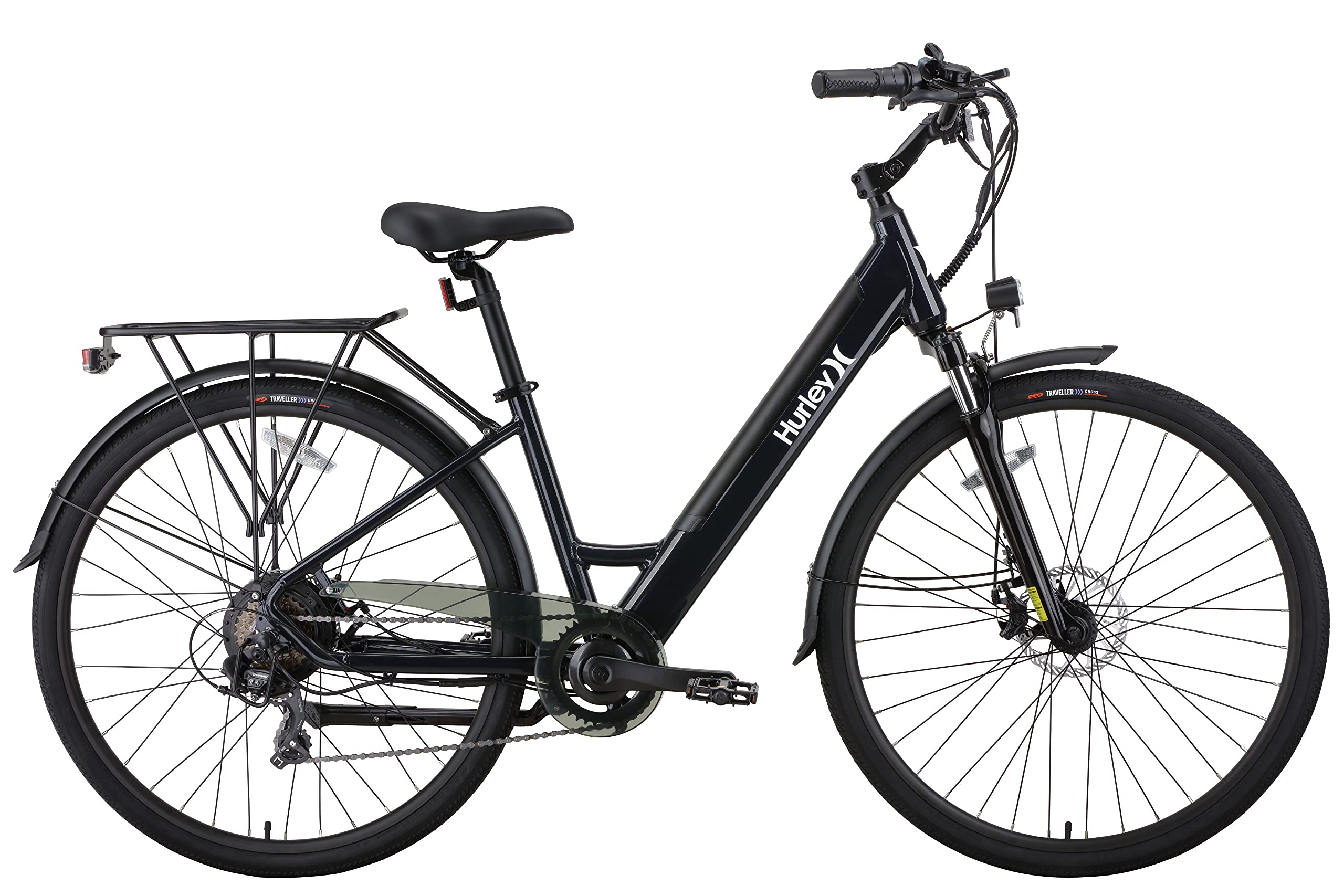 Hurley Electric Bikes Laguna ST Hybrid Step Thru E-Bike with Internal Battery (Navy, S / 16 Fits 5`2″-5'10")