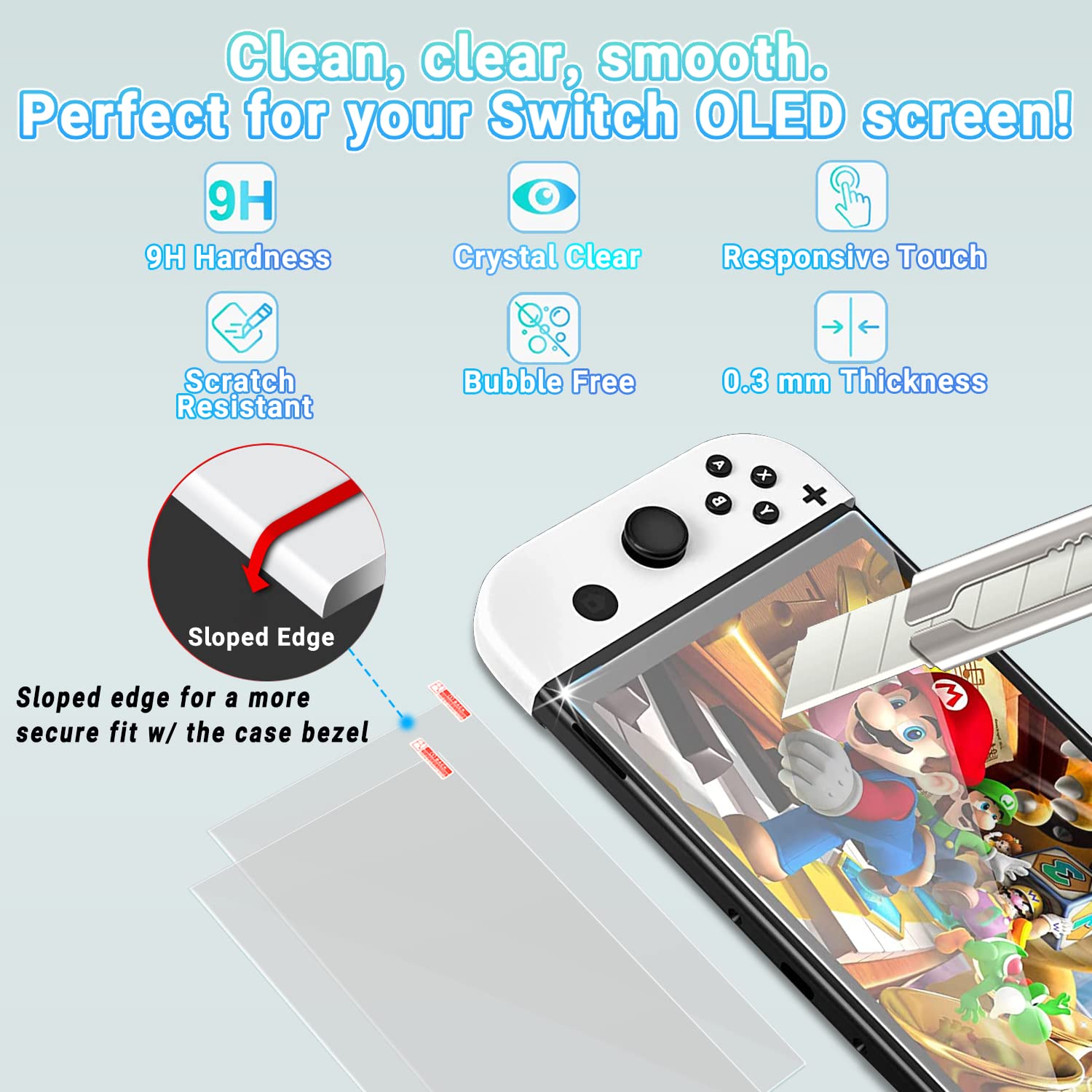 Innoc Switch OLED Case Dockable Protective Case Cover Shockproof Protector for Nintendo Switch OLED Model 2021 with 2 Screen Protector and Thumb Caps, Ergonomic TPU Grip with Game Card Slots(Black)