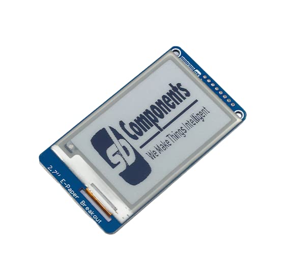 sb components 2.7inch E-Ink Display Breakout 2.7” E-Paper Breakout 3.3V ePaper Display Module with Embedded Controller SPI Interface ePaper for Raspberry Pi/STM32/Arduino (Black-White)