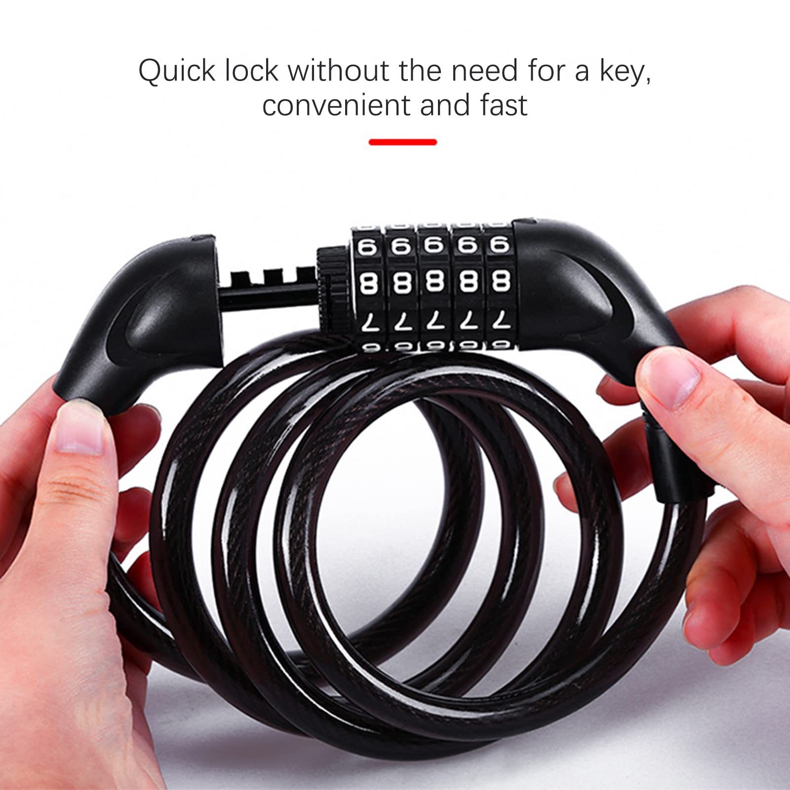 LIBOOI Bicycle Combination Lock, Bike Locks Heavy Duty Anti Theft Combination Cable Locks with Mounting Bracket