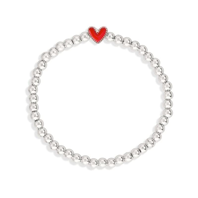 Luca + Danni Heart Stretch Bracelet For Women - Red Made in USA