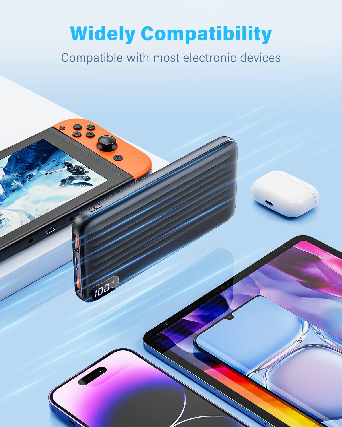 KEOLL Portable Charger 15000mAh Power Bank with 22.5W Fast Charging, LED Display Backup Battery 3 Output & 2 Input External Battery Packs, Phone Charger for iPhone 14/13 Pro/Galaxy/Pixel/Nexus/iPad