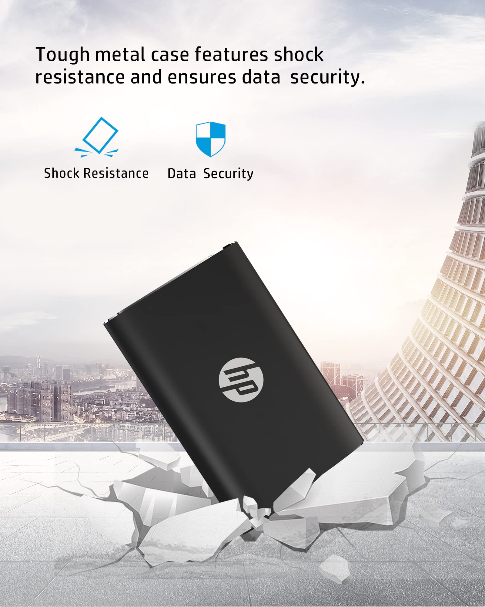 HP P500 500GB USB-C External Solid State Hard Drive USB 3.2 Gen 1 Type C SSD Up to 420MB/s - 7NL53AA#ABC