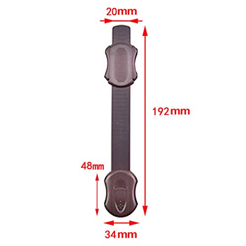 Huture Multipurpose Child Proof Safety Baby Proofing Cabinet Locks with Adhesives Adjustable Strap Latches to Cabinets Drawers Cupboard Oven Fridge Closet Seat Door Window Brown 6pcs