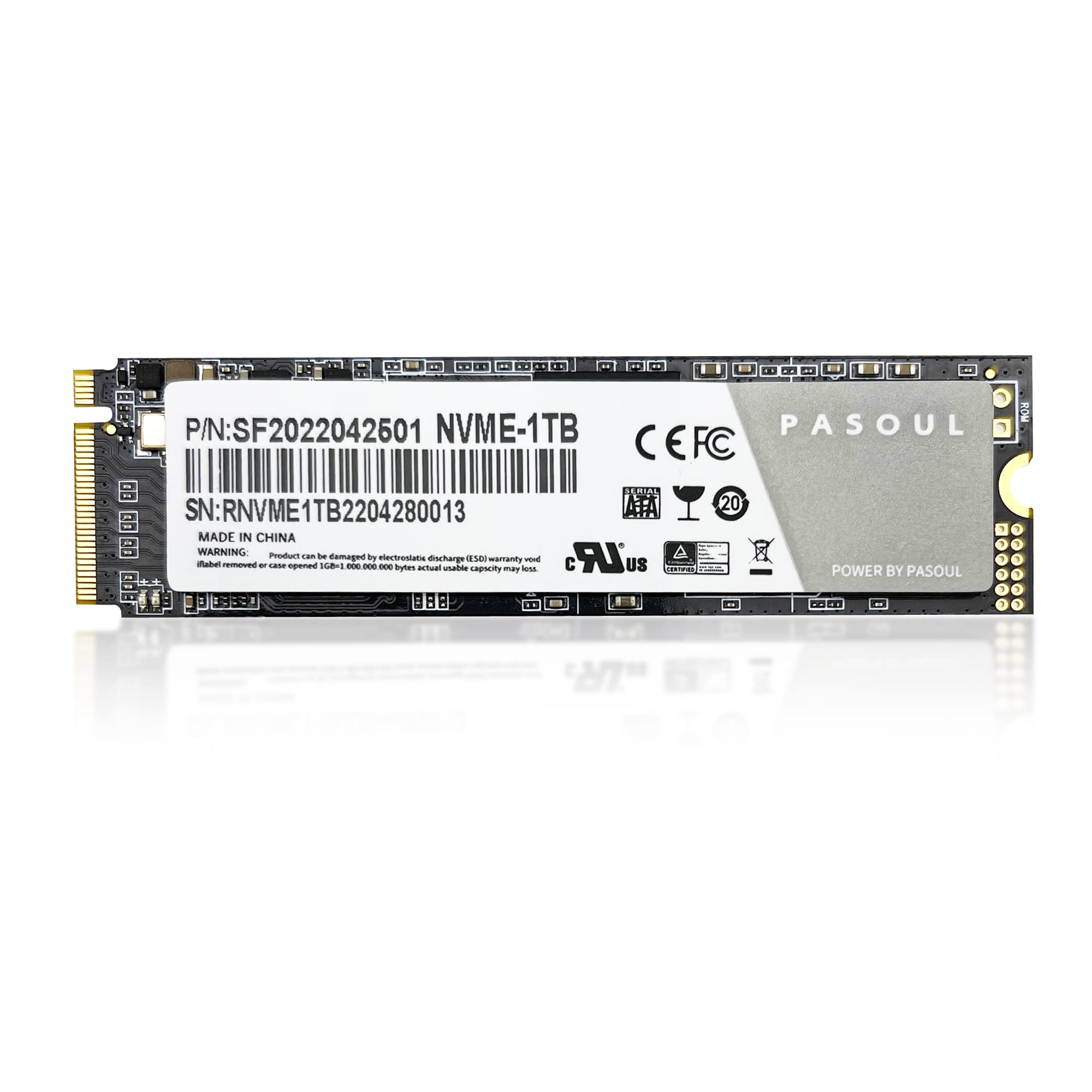 PASOUL SSD 1TB NVMe M.2 2280 PCIe Gen 3.0 x2 3D TLC Power Saving Up to 2000MB/s Write 1200MB PAMNVMeM2-1TB