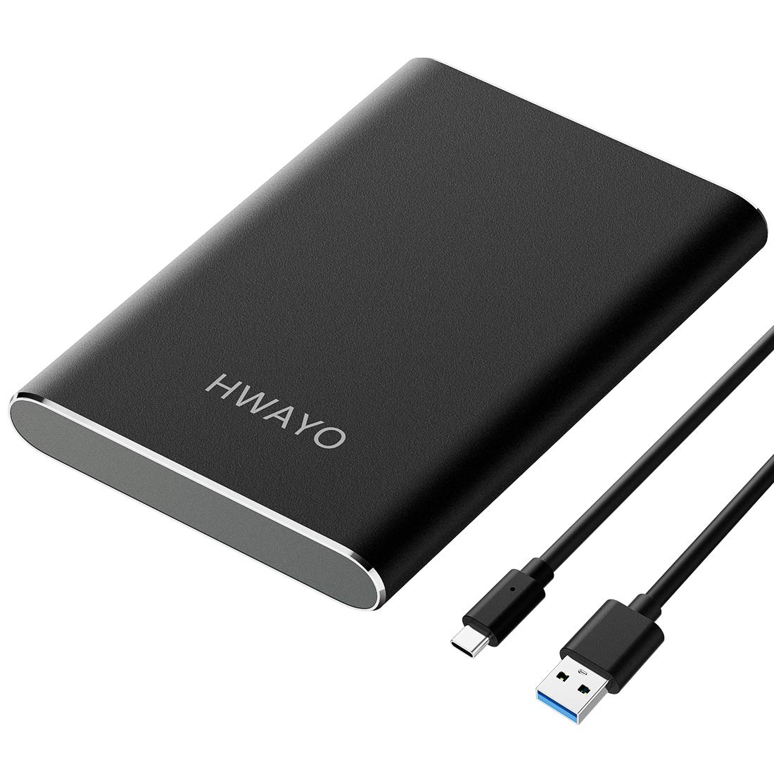 HWAYO 750GB Portable External Hard Drive, USB3.1 Gen 1 Type C Ultra Slim 2.5'' HDD Storage Compatible for PC, Desktop, Laptop, Mac, Xbox One (Black)