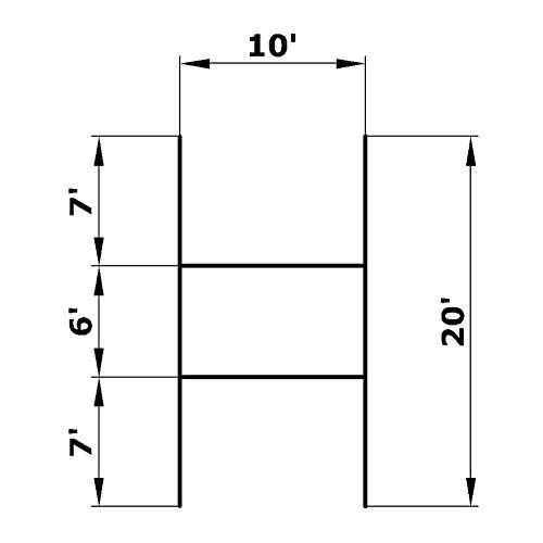 MTB H Frame Wire Stakes 20 x10-inch (Pkg of 10) 9ga Metal -Yard Sign Stakes for Advertising Board,Lawn Sign Holder