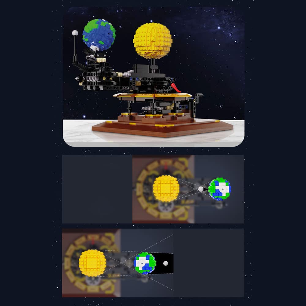 MISINI Solar Systm Building Kit,865/pcs MOC CADA Master C71004W Bricks for Kids and Adults,Contains Moon Earth and Sun Orrery Model(Designer: JK Brickwords)
