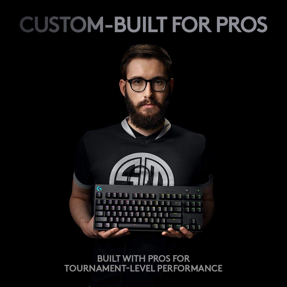 Logitech G703 Lightspeed Wireless Gaming Mouse W/Hero 25K Sensor - Black & PRO Mechanical Gaming Keyboard, Ultra Portable Tenkeyless Design, Detachable Micro USB Cable