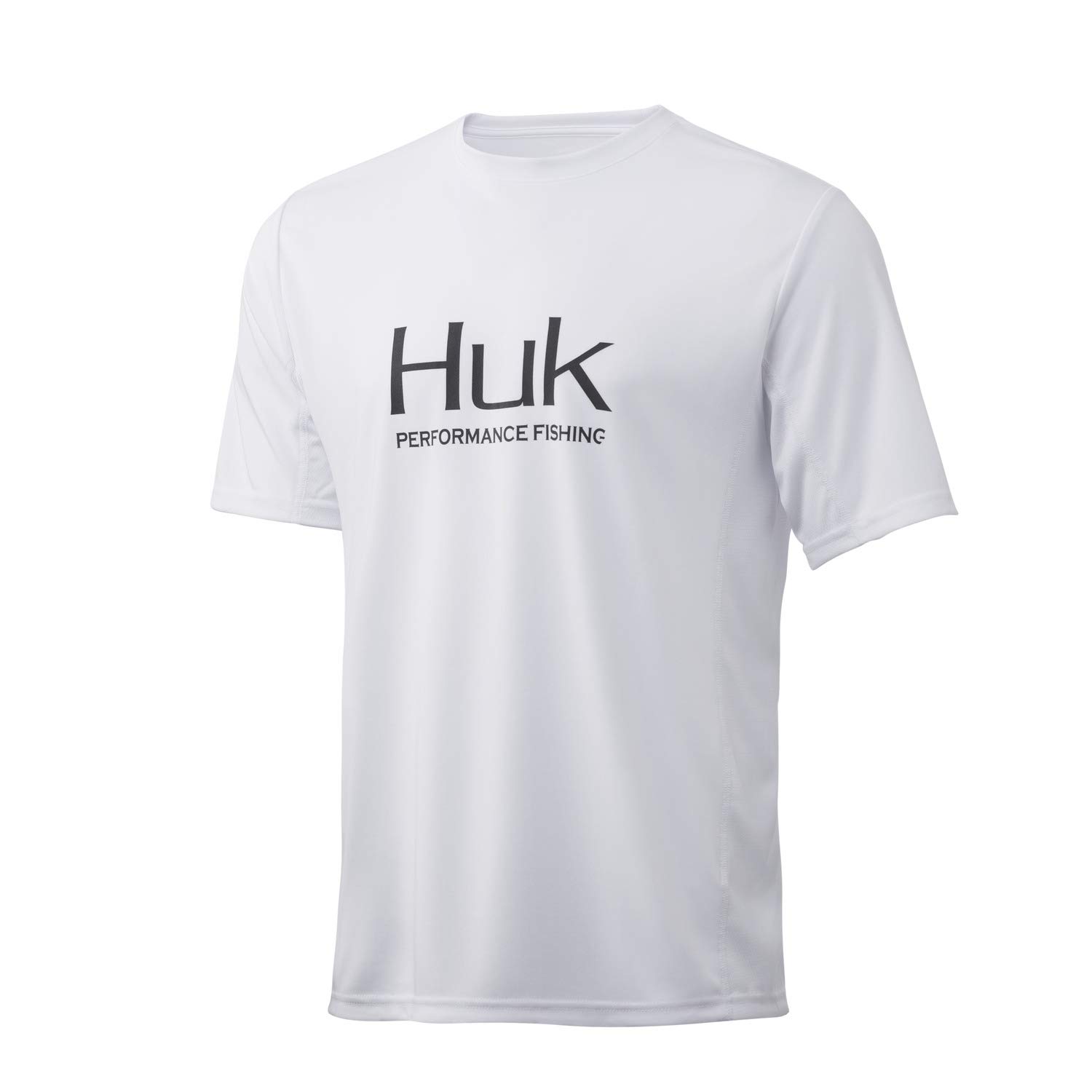 HUK Men's Icon X Short Sleeve Fishing Shirt with Sun Protection, White, Small