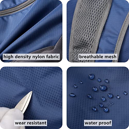 KEYDUACU Unisex foldable backpack portable backpack hiking travel backpack wear-resistant waterproof backpack outdoor sports backpack(blue)
