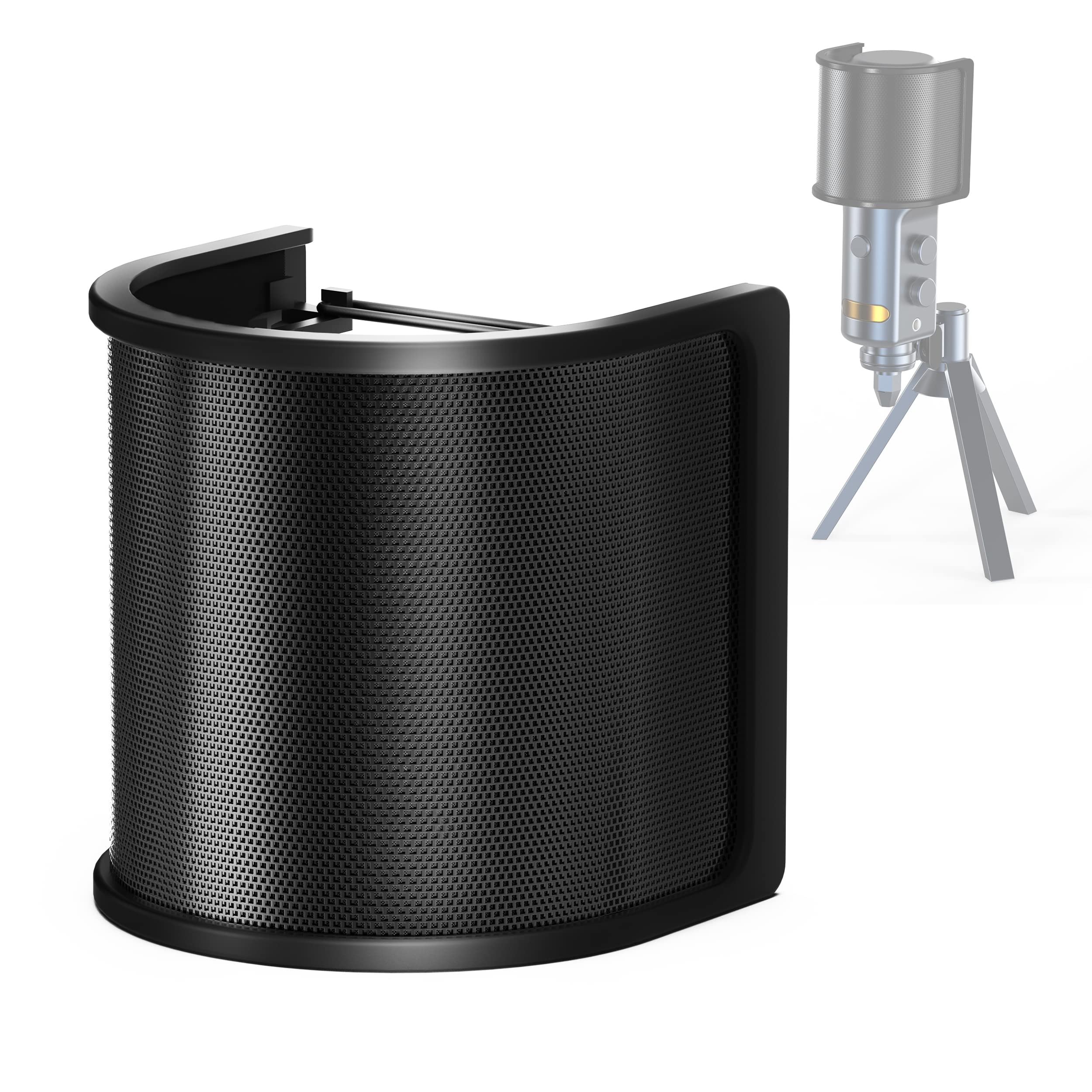 IXTECH Microphone Pop Filter, Mic Pop Screen with Metal Mesh and Foam Filter, Handheld Mic Windscreen Cover Pop Shield, Noise Shield Microphone Accessories for Podcasts Recording Vlogging Streaming.