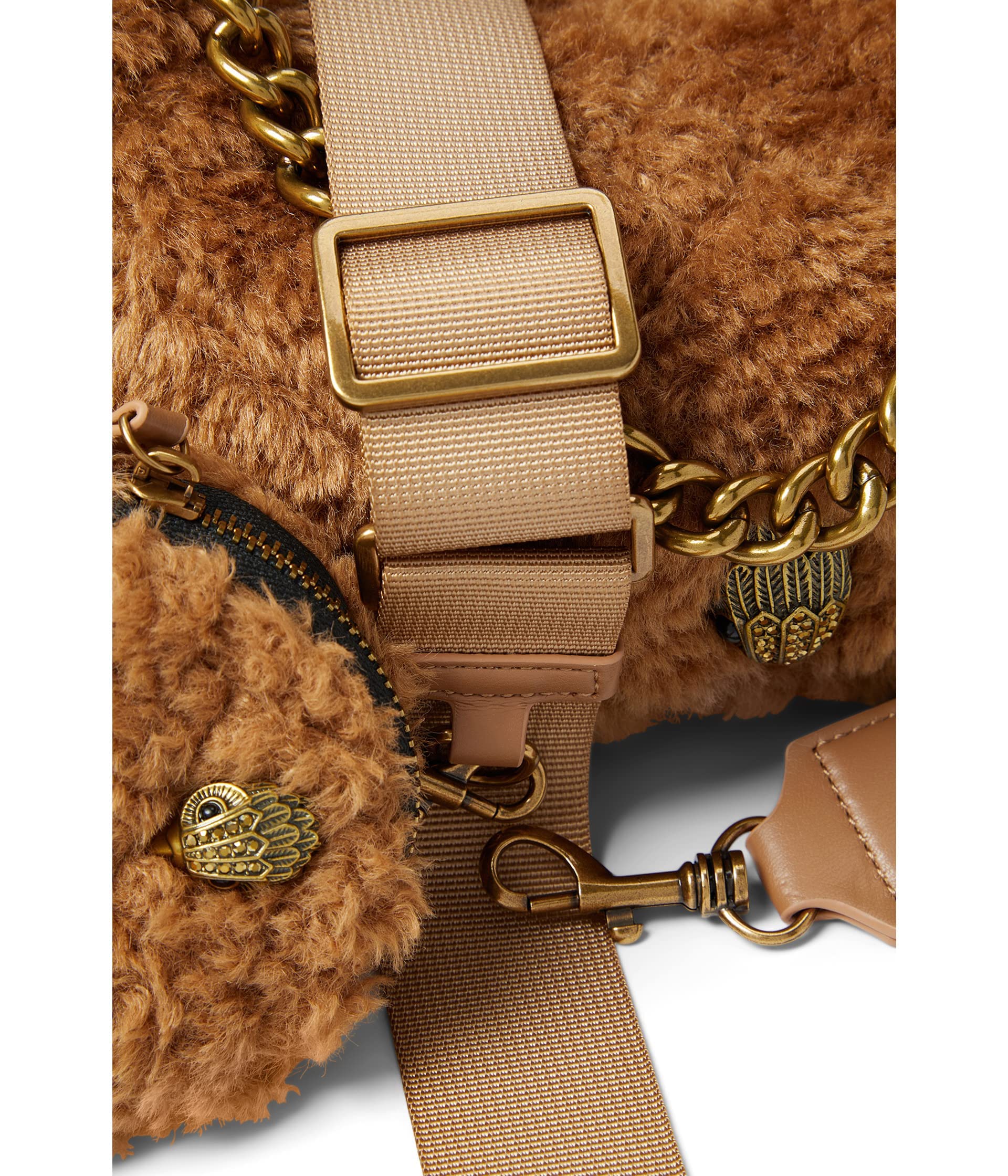 Kurt Geiger London Faux Fur Multi Crossbody Camel One Size