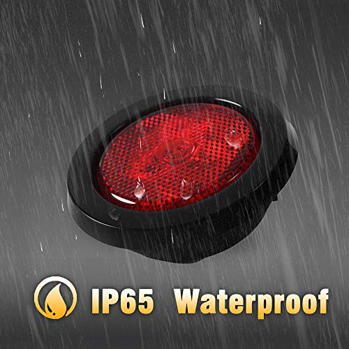 NOVALITE 5X 2.5ββ Round Red Trailer LED Side Marker Lights, Sealed Grommet Flush Mount 4 LEDs Light with Reflective Lens, Truck RV Waterproof Universal 12V, DOT Certified