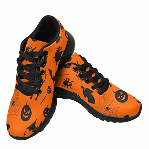 InterestPrint Halloween Symbols Background Womens Running Shoes Lightweight Breathable Athletic Tennis Sneakers