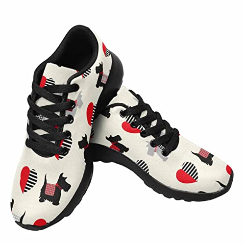 InterestPrint Scottie Dog Pattern Women's Running Shoes Jogging Sport Walking Sneakers Gym Workout US10