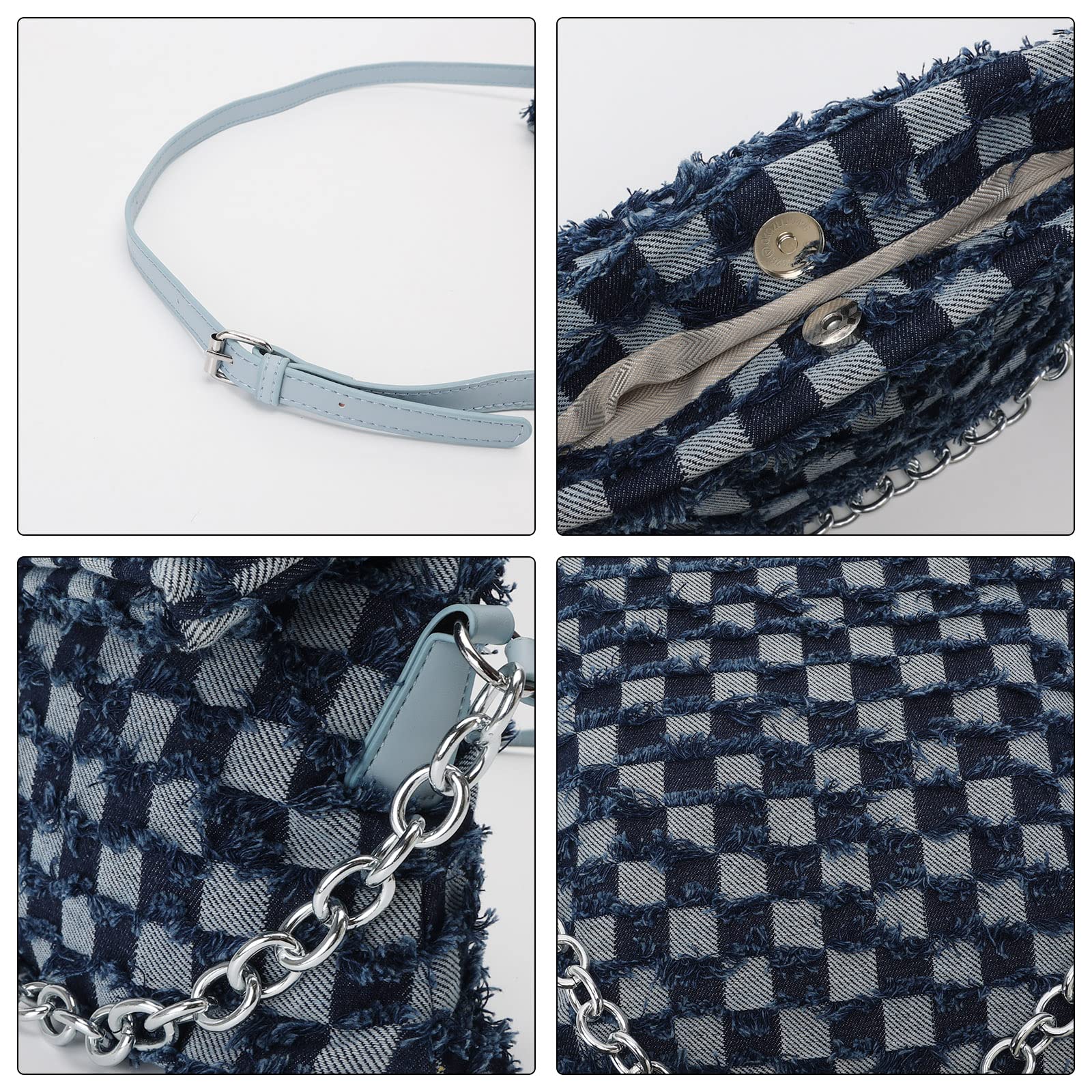 MAXWISE Denim Hobo Bag For Women Canvas Shoulder Tote Bag(Dark Blue)
