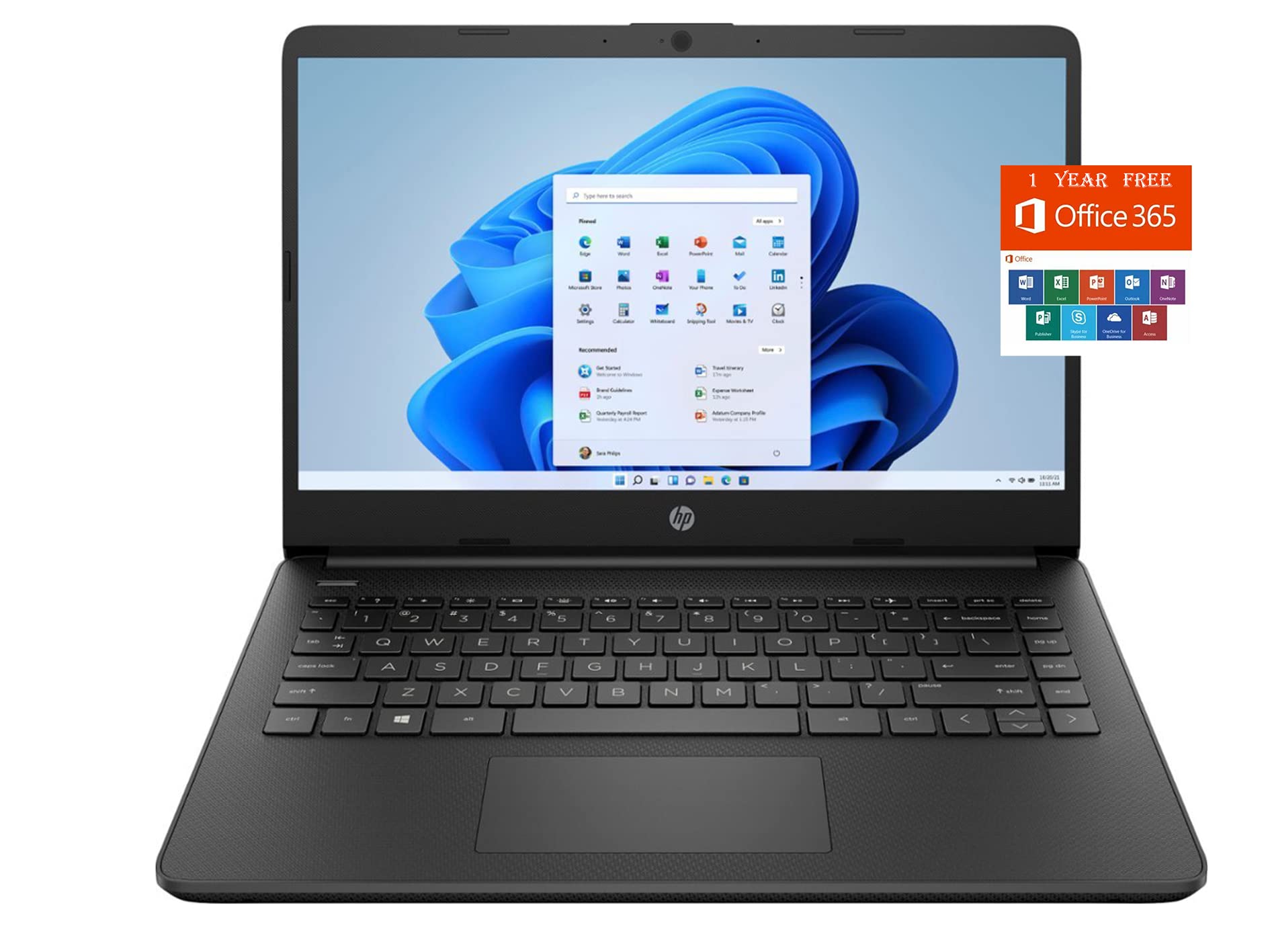 HP Stream 14" HD BrightView Laptop, Intel Celeron N4120, 4GB RAM, 64GB SSD, Intel HD Graphics, 720p Webcam, 1 Year Office 365, Gold, Win 11, 32GB USB Card (Renewed)