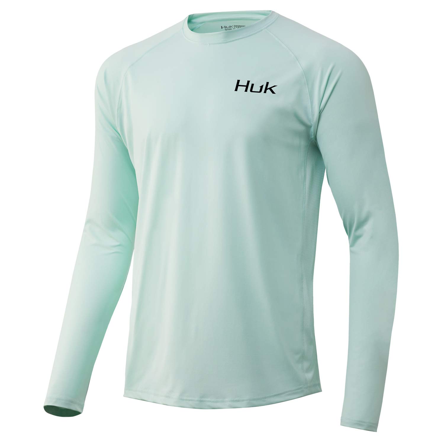 HUK Men's Pursuit Long Sleeve Sun Protecting Fishing Shirt, Huk'd Up-Seafoam, Large