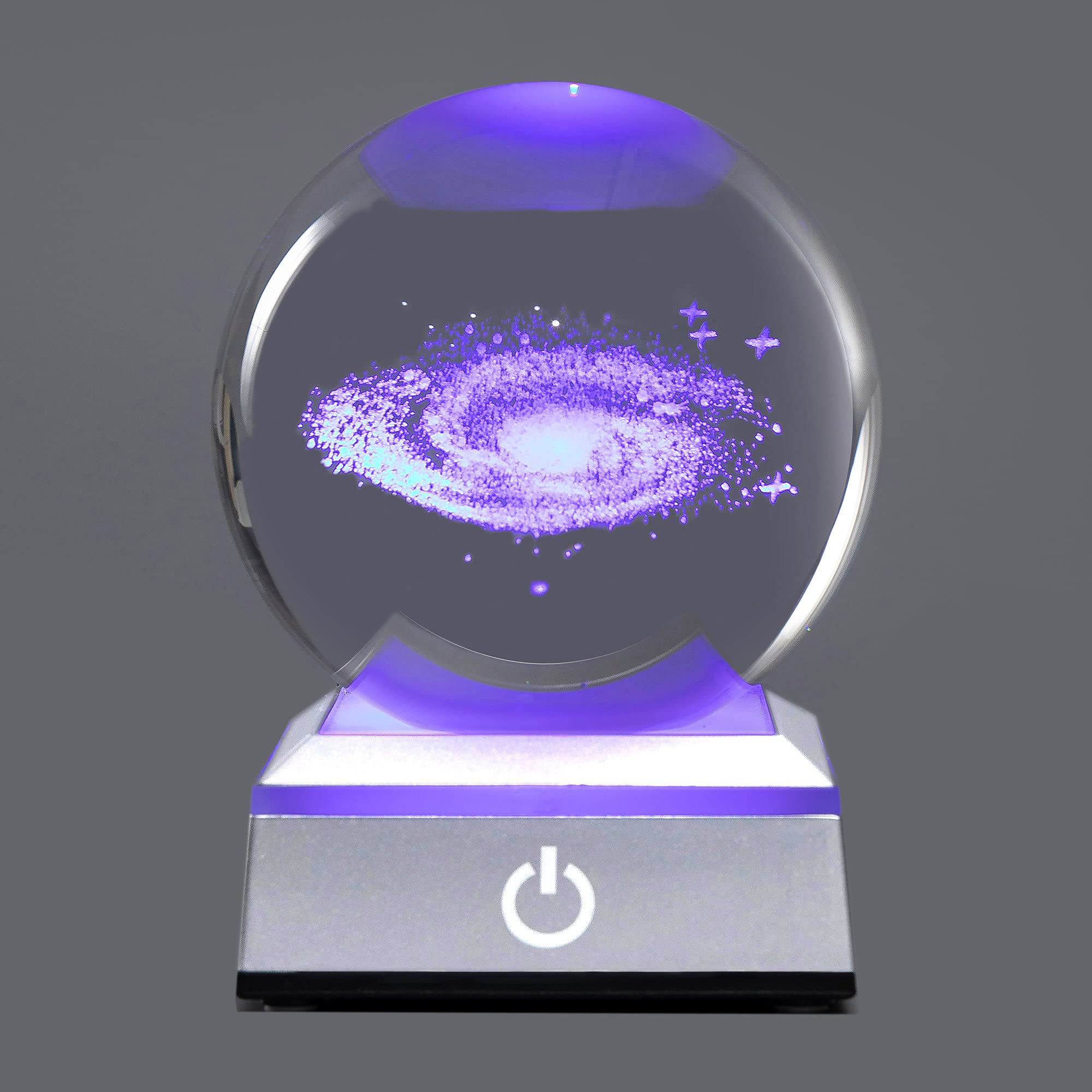 hochance 3D Galaxy Milk Way Crystal Ball Nightlight Multicolor Decolamp for Science Astronomy Space,Thanksgiving Christmas Gifts Ideas for Boyfriends Husband Him,Cool Presents for Fathers Kids Boys